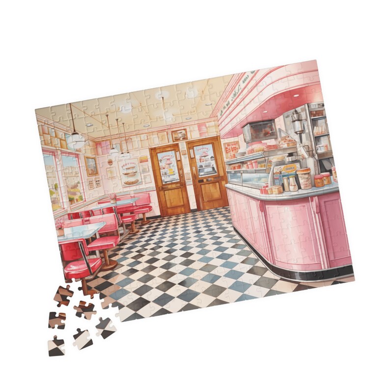 Retro Sweet Treats Diner Watercolor Puzzle - 1000 Pieces (110, 252, 520 ...