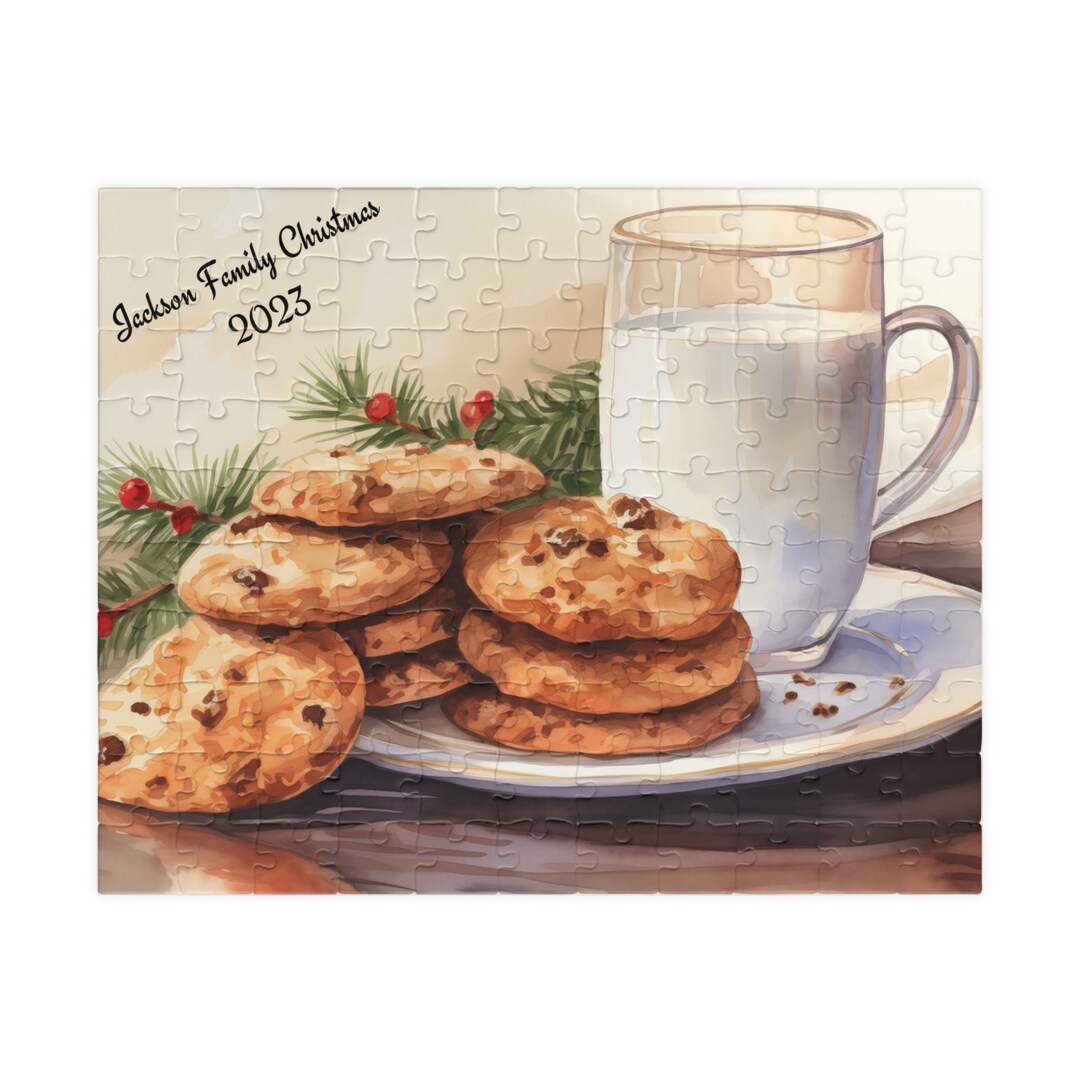 Personalized Santa's Cookies & Milk Christmas Jigsaw Puzzle (110, 252 ...