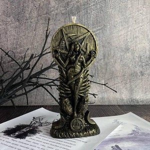 Lilith With Pentagram Candle – Black Wax Ritual Tool for Empowerment ...