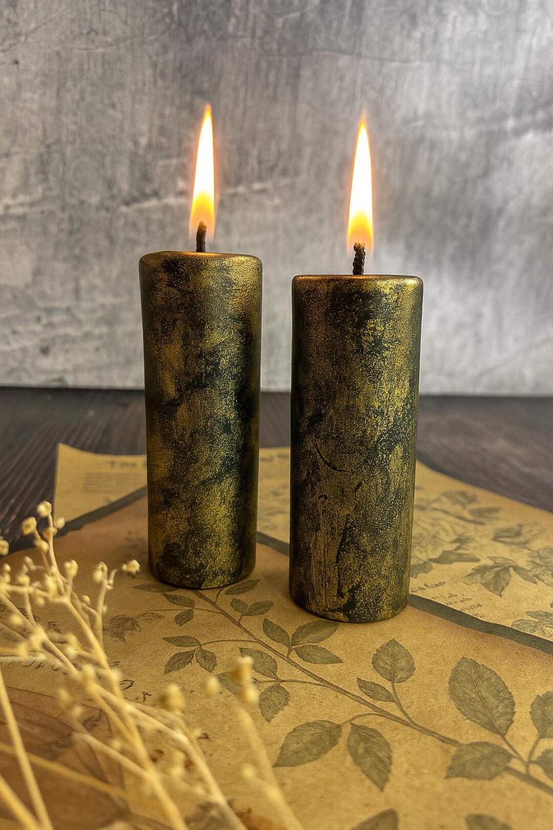 Set of 2 Black and Gold Ritual Candles – Protection Spell Candles for ...