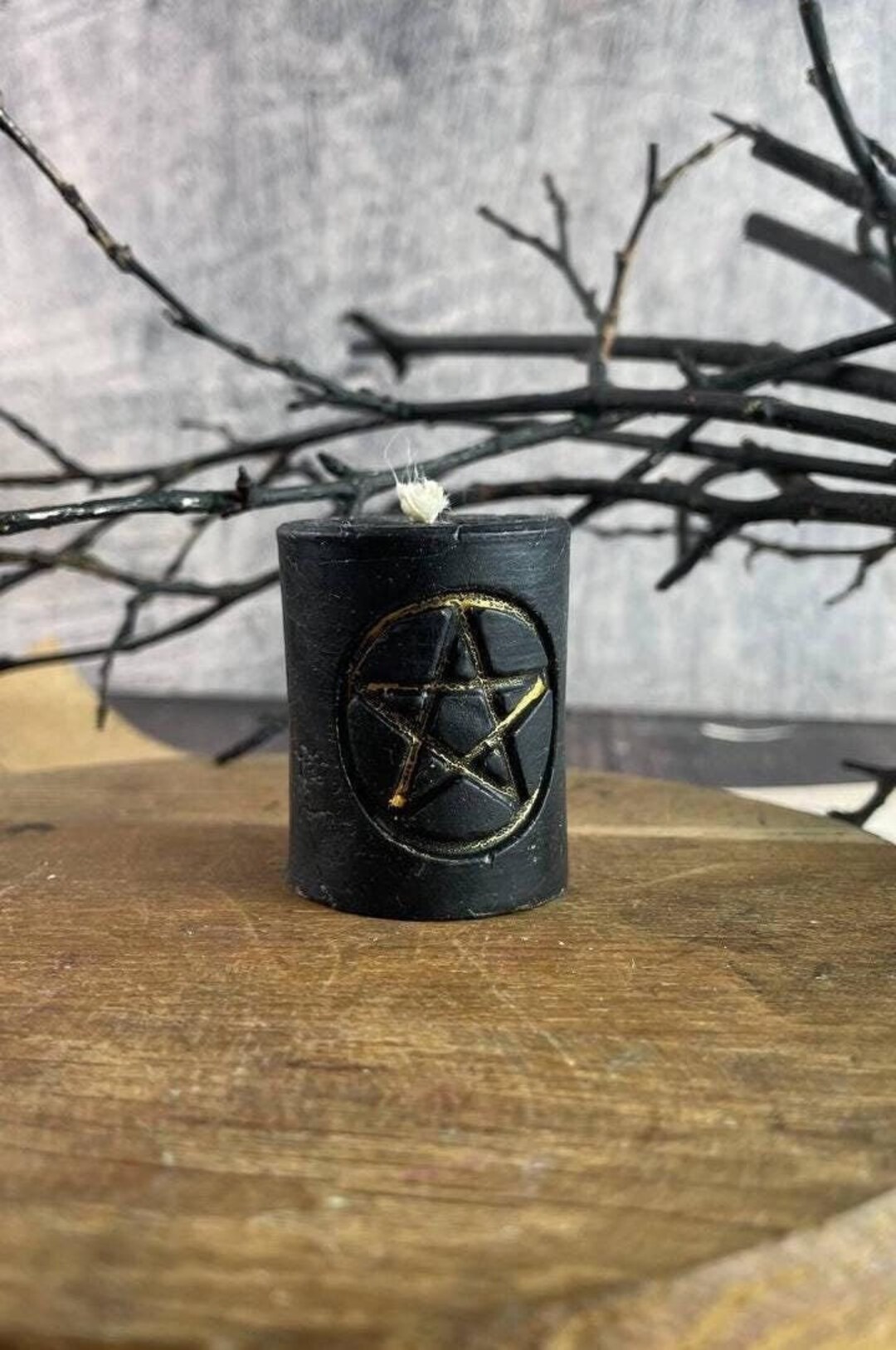 Black Pentagram Candle Set (3 Pcs) for Protective Rituals, Mystical ...