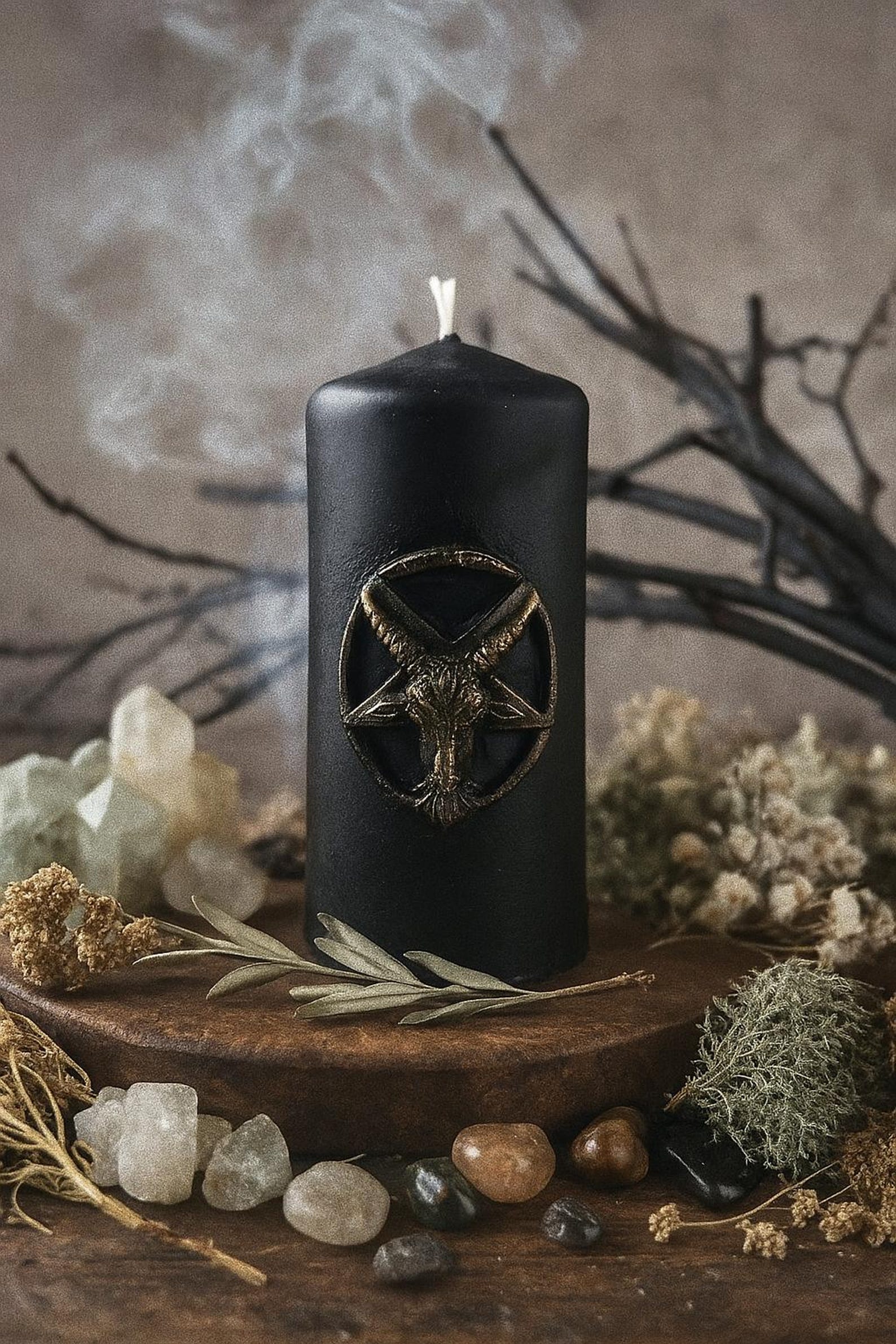 Mystical Baphomet Ritual Candle - Occult Altar Decor for Spiritual ...