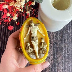 Crucifixion Scene Silicone Candle Mold - Religious DIY Art Supplies for ...