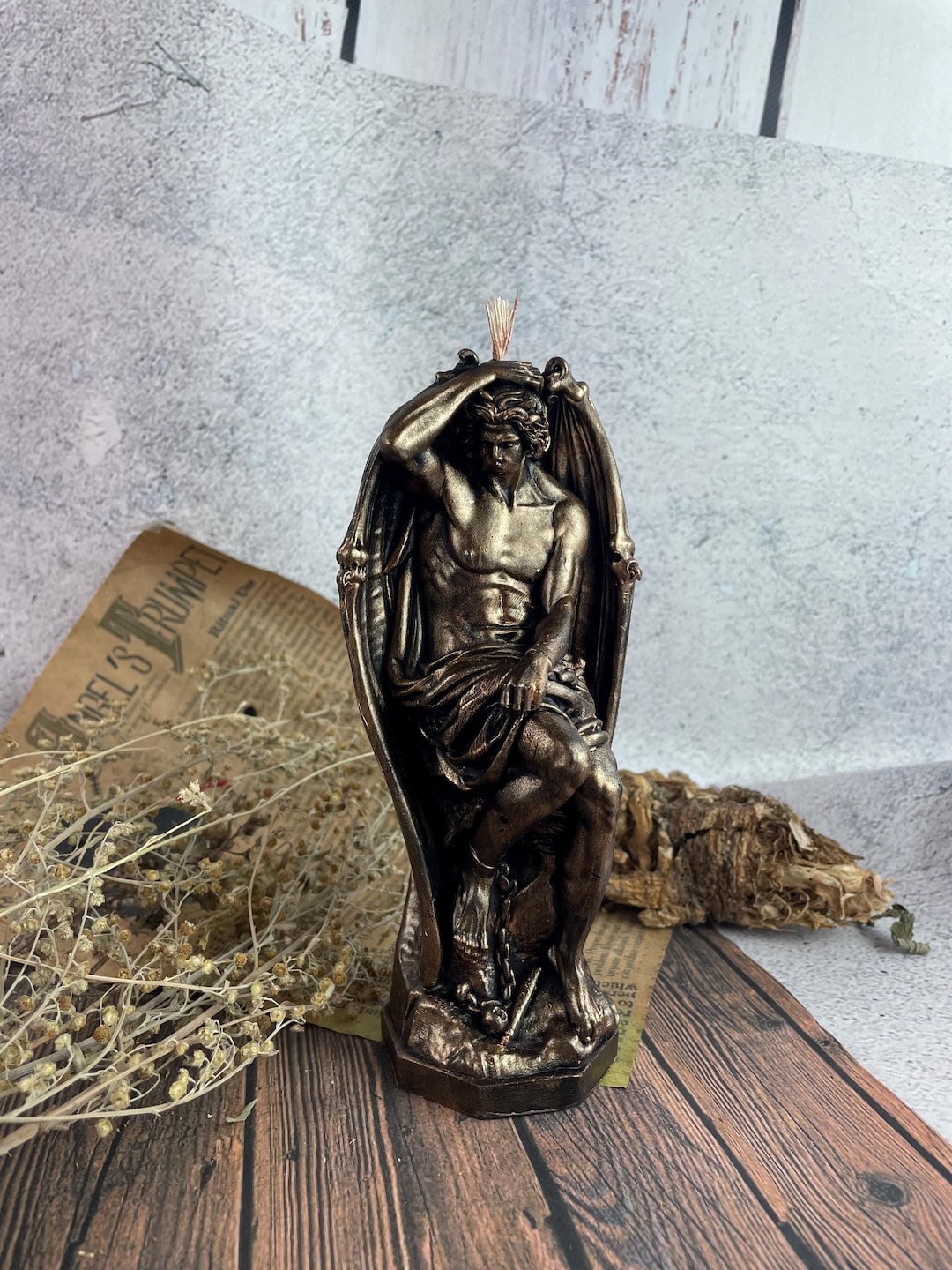 Bronze Lucifer Candle for Rituals, Meditation, and Spiritual ...