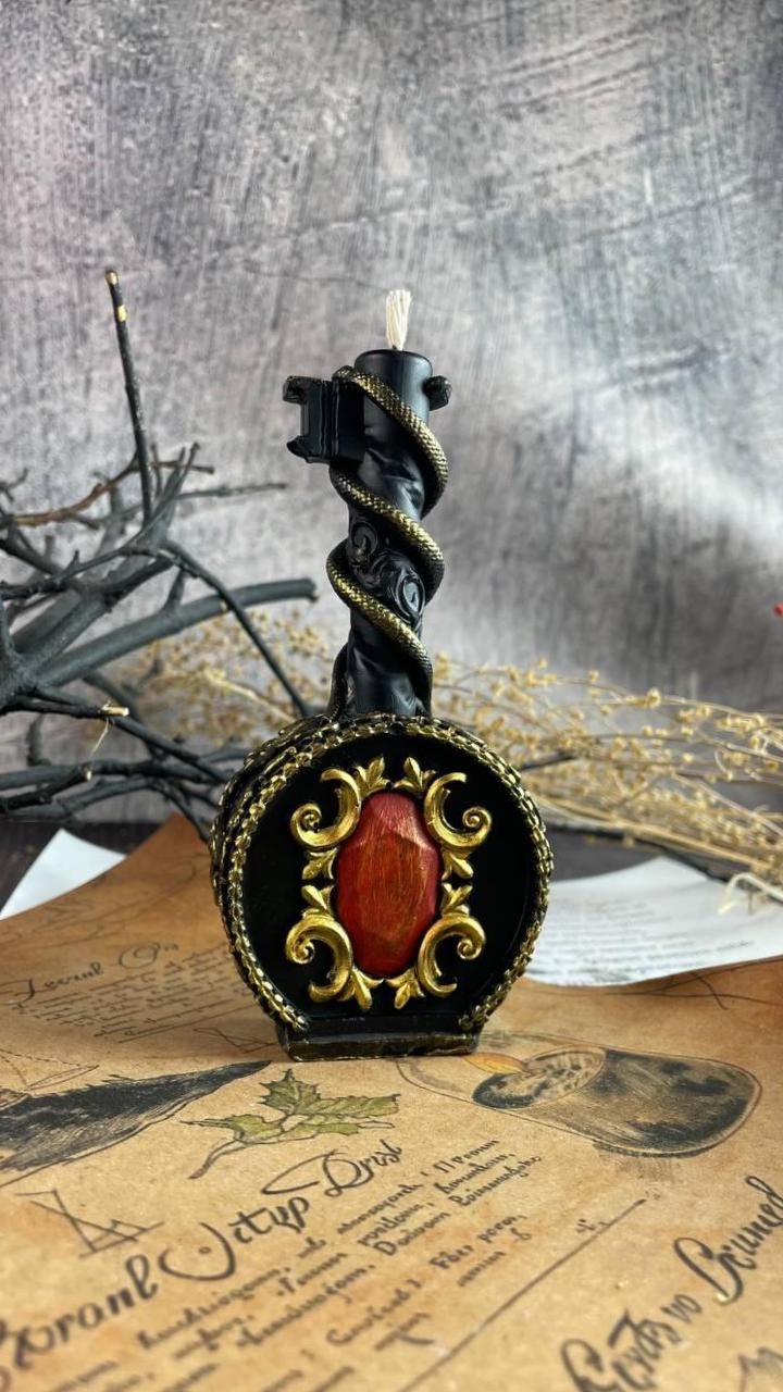 Key of Fortune Black Ritual Candle - Symbolic Wax Talisman for Luck ...