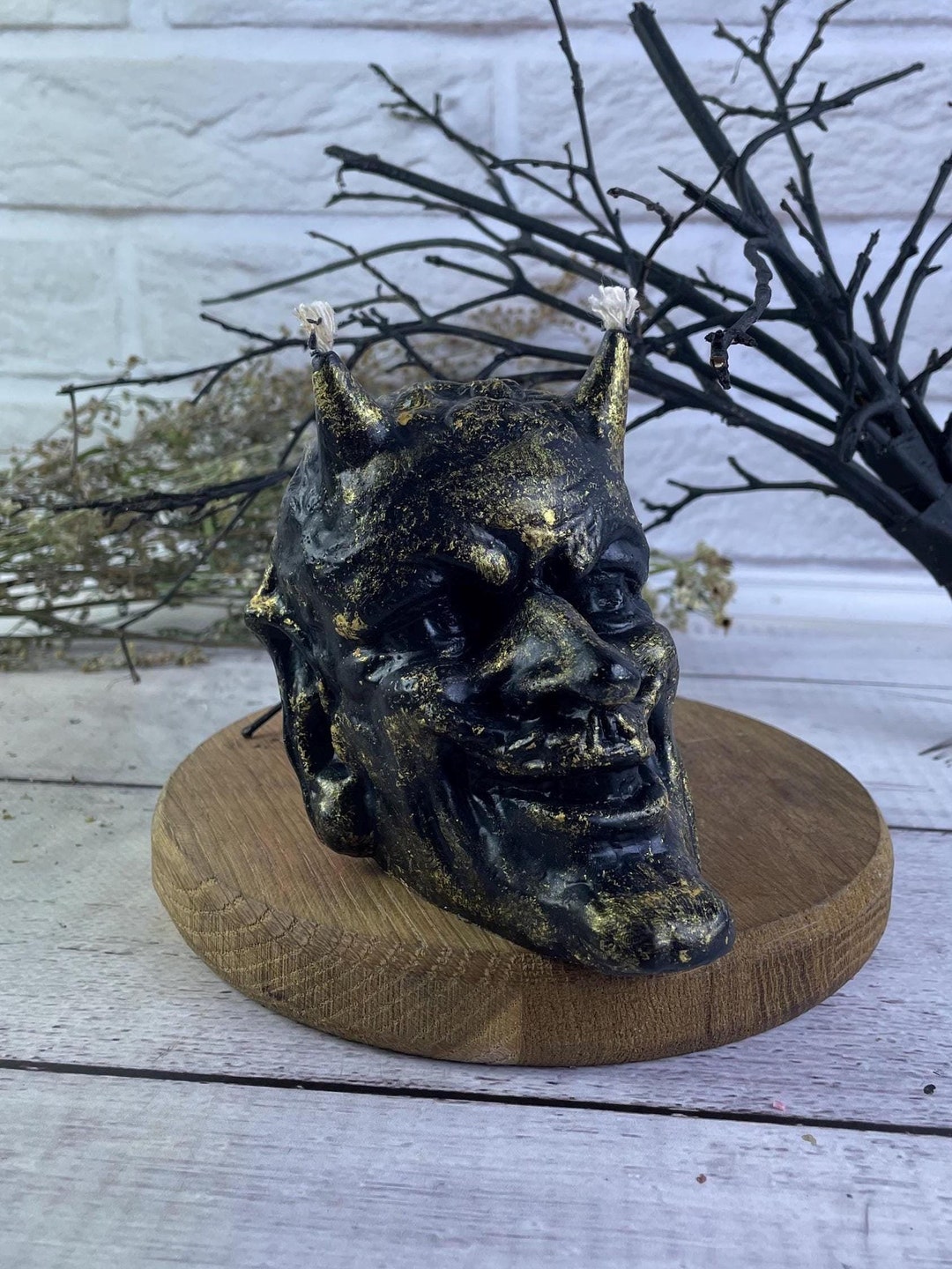 Devil Candle - Black, Red, and Gold for Witchcraft, Occult Rituals, and ...
