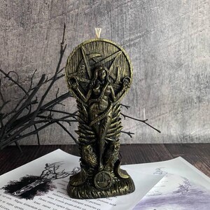 Lilith With Pentagram Candle – Black Wax Ritual Tool for Empowerment ...