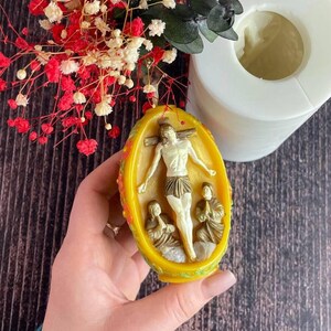 Crucifixion Scene Silicone Candle Mold - Religious DIY Art Supplies for ...