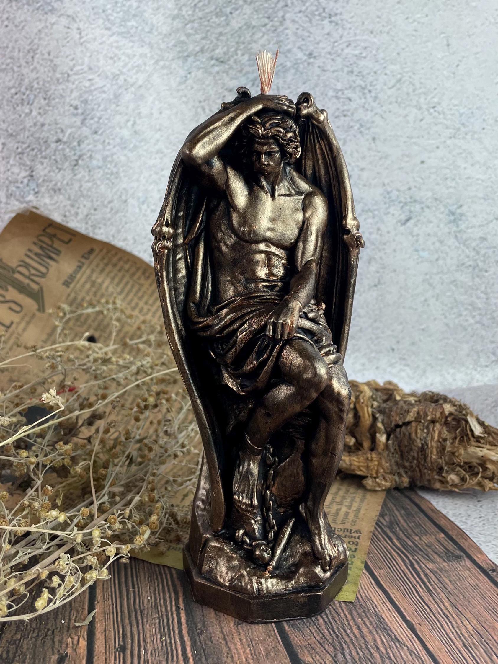 Bronze Lucifer Candle for Rituals, Meditation, and Spiritual ...