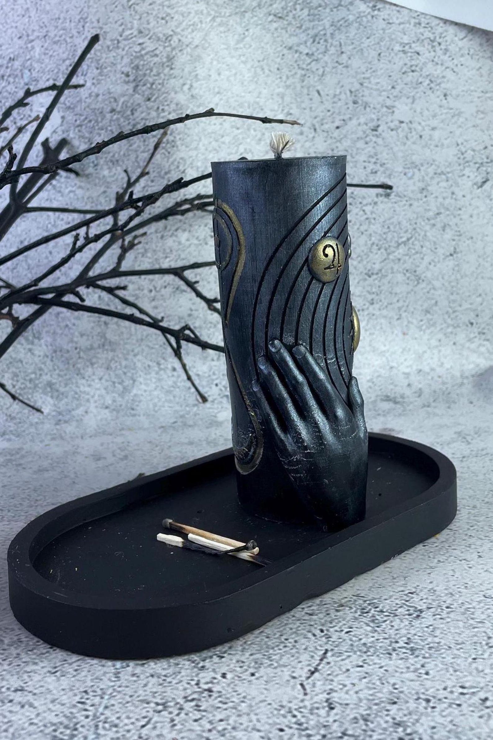 Cosmic Solar System Wax Candle: Celestial Gothic Decor for Rituals and ...