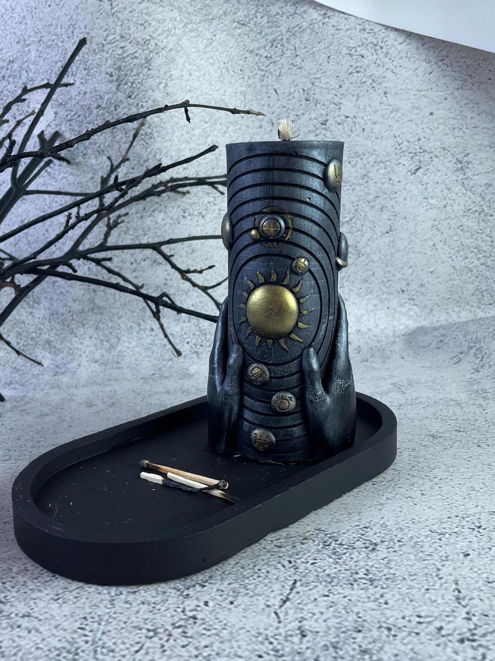 Cosmic Solar System Wax Candle: Celestial Gothic Decor for Rituals and ...