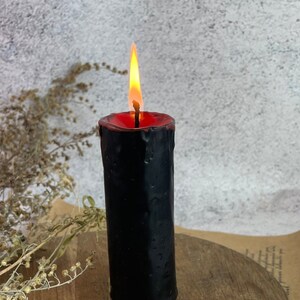 Set of 2 Black Pillar Candles: Bloody Wax for Witchcraft, Protection ...
