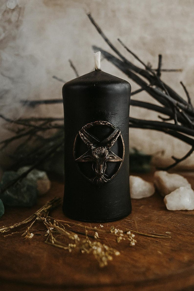 Mystical Baphomet Ritual Candle - Occult Altar Decor for Spiritual ...