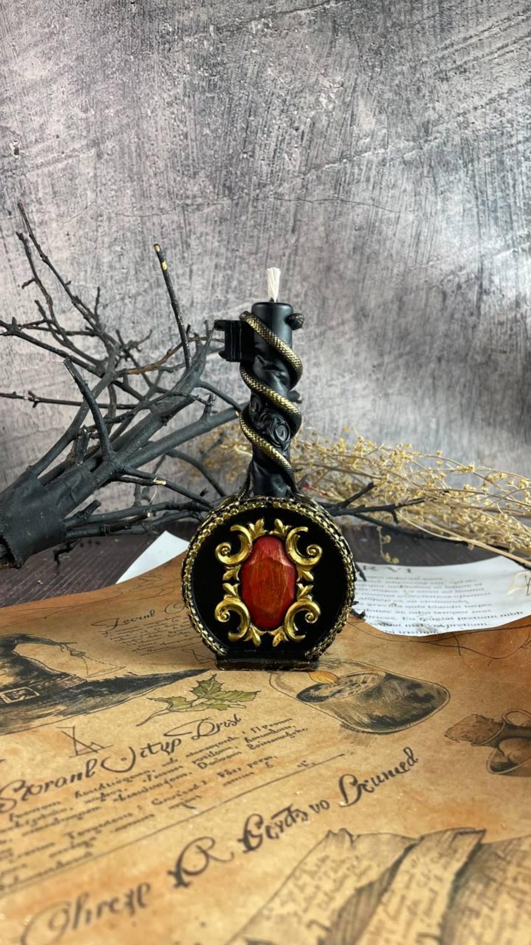 Key of Fortune Black Ritual Candle - Symbolic Wax Talisman for Luck ...