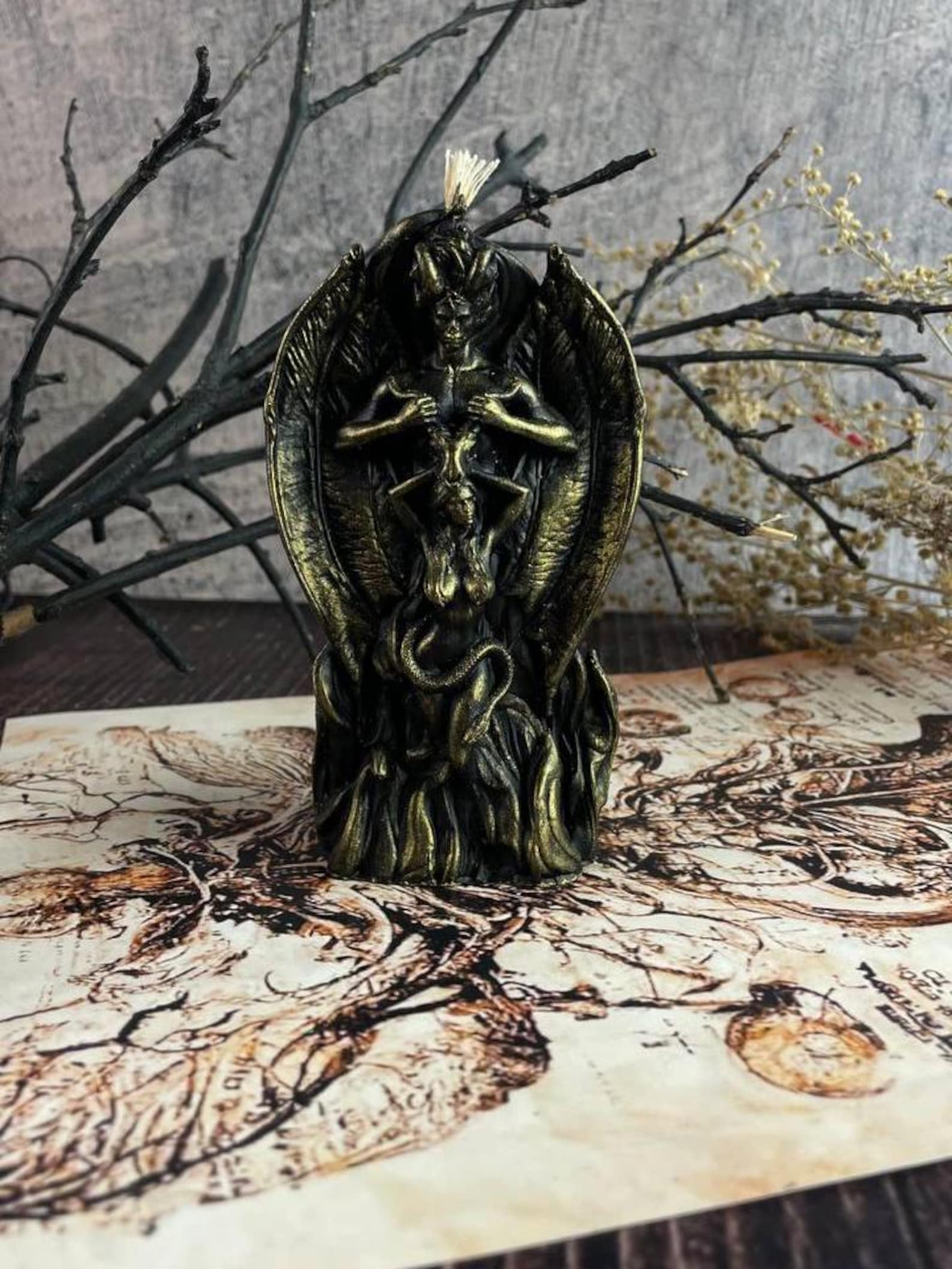 Baphomet and Lilith Ritual Candle - Shadow Work, Spiritual Balance ...