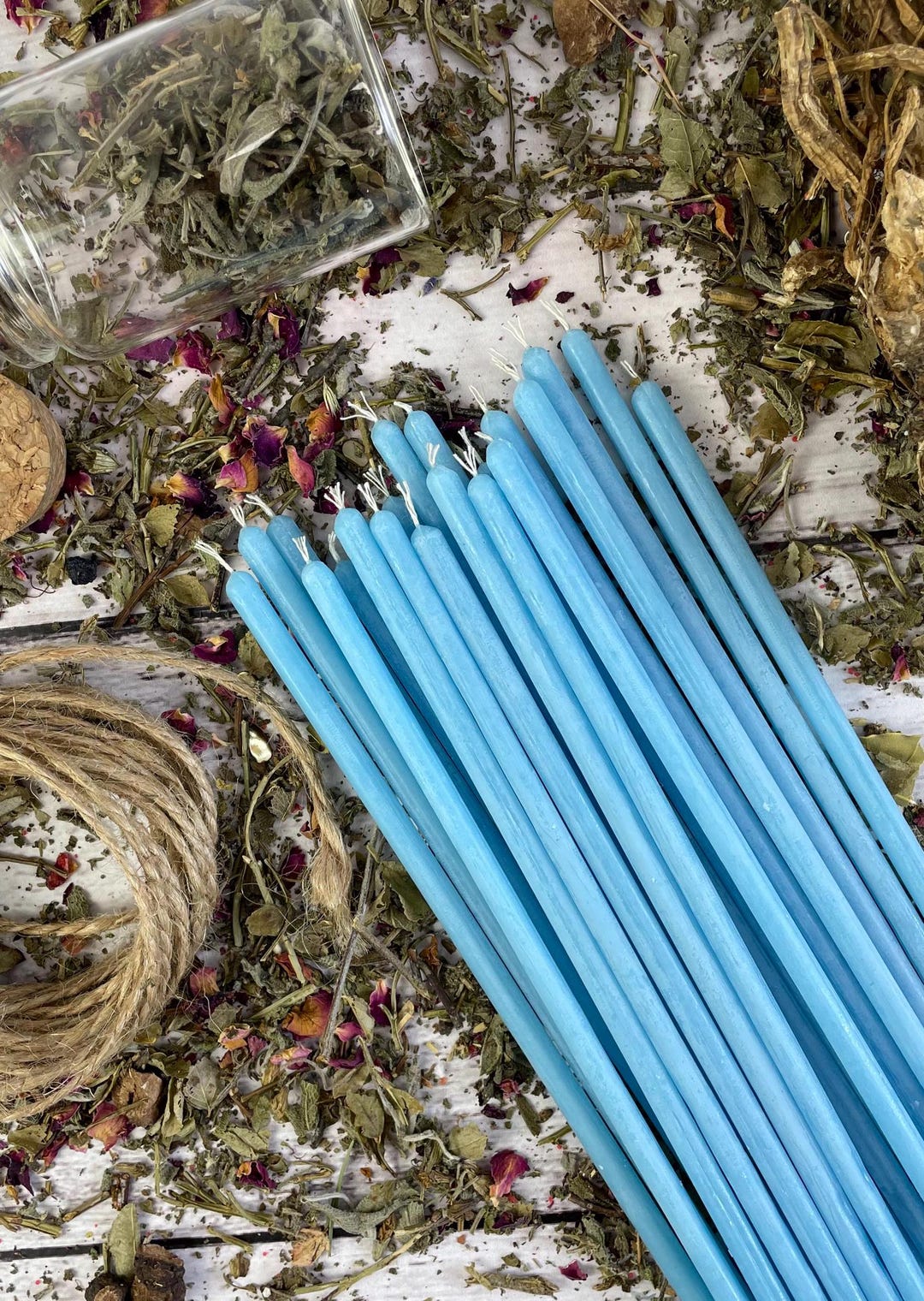 20cm Blue Ritual Candles – Perfect for Meditation, Healing, and Wiccan ...