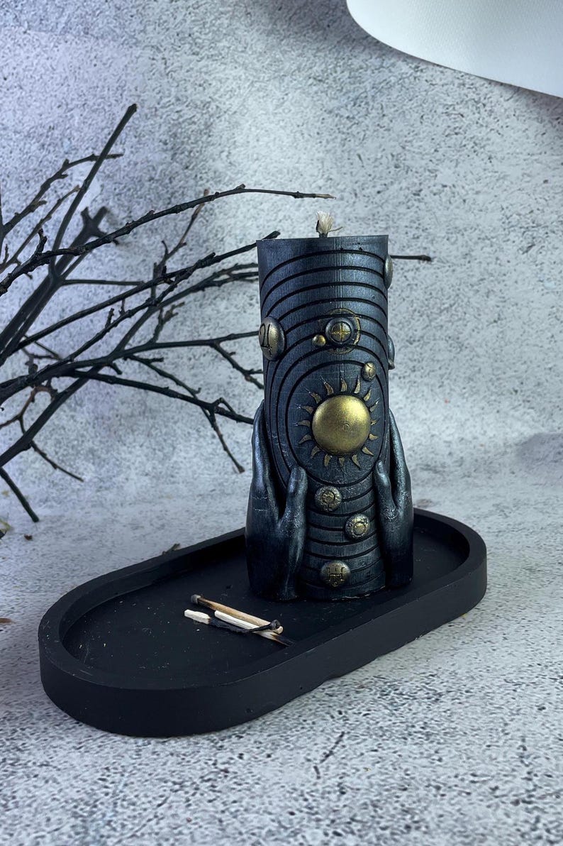 Cosmic Solar System Wax Candle: Celestial Gothic Decor for Rituals and ...