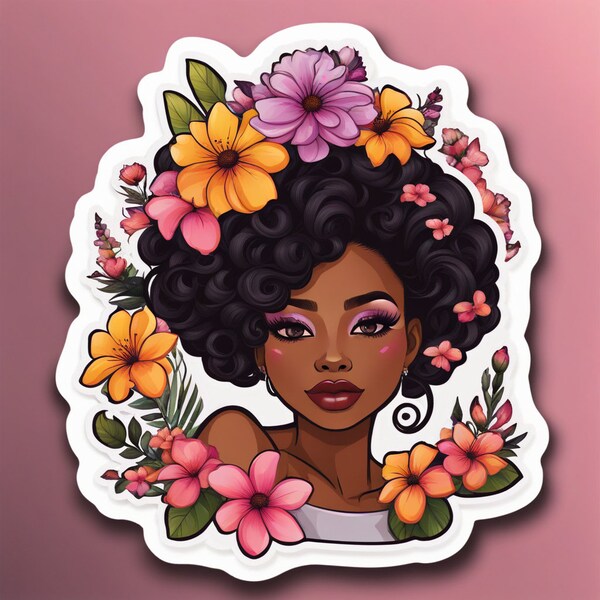 Black Girl Hair Salon Stickers - Etsy