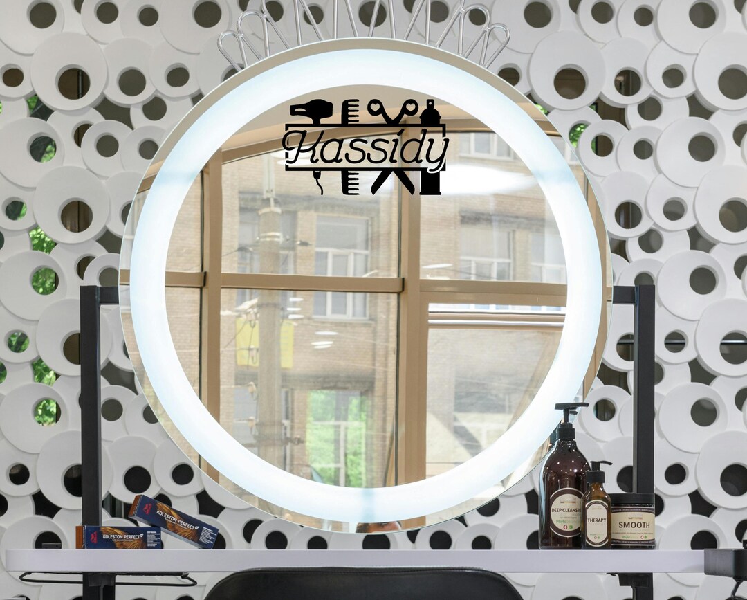 Custom Salon Mirror Decal, Vinyl Sticker for Hair Stylist With ...