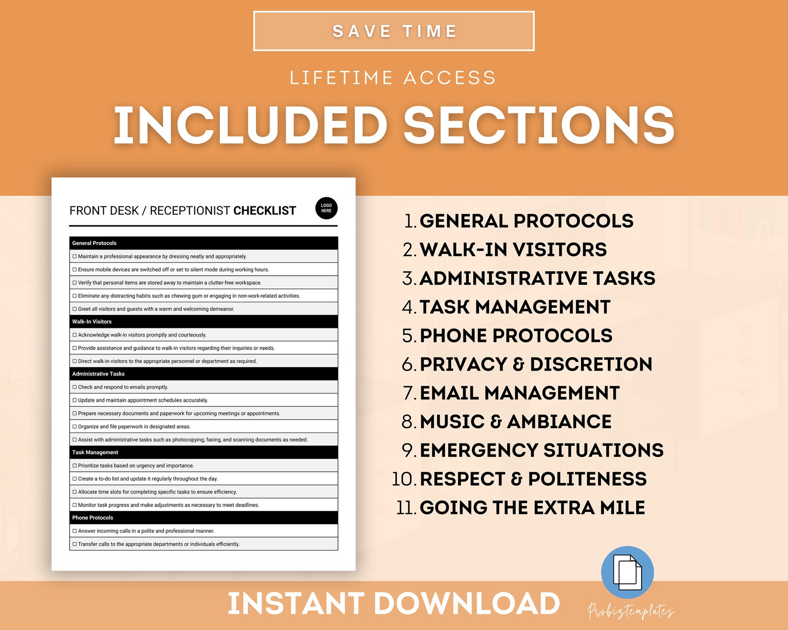 Front Desk Receptionist Checklist, Reception Responsibilities ...