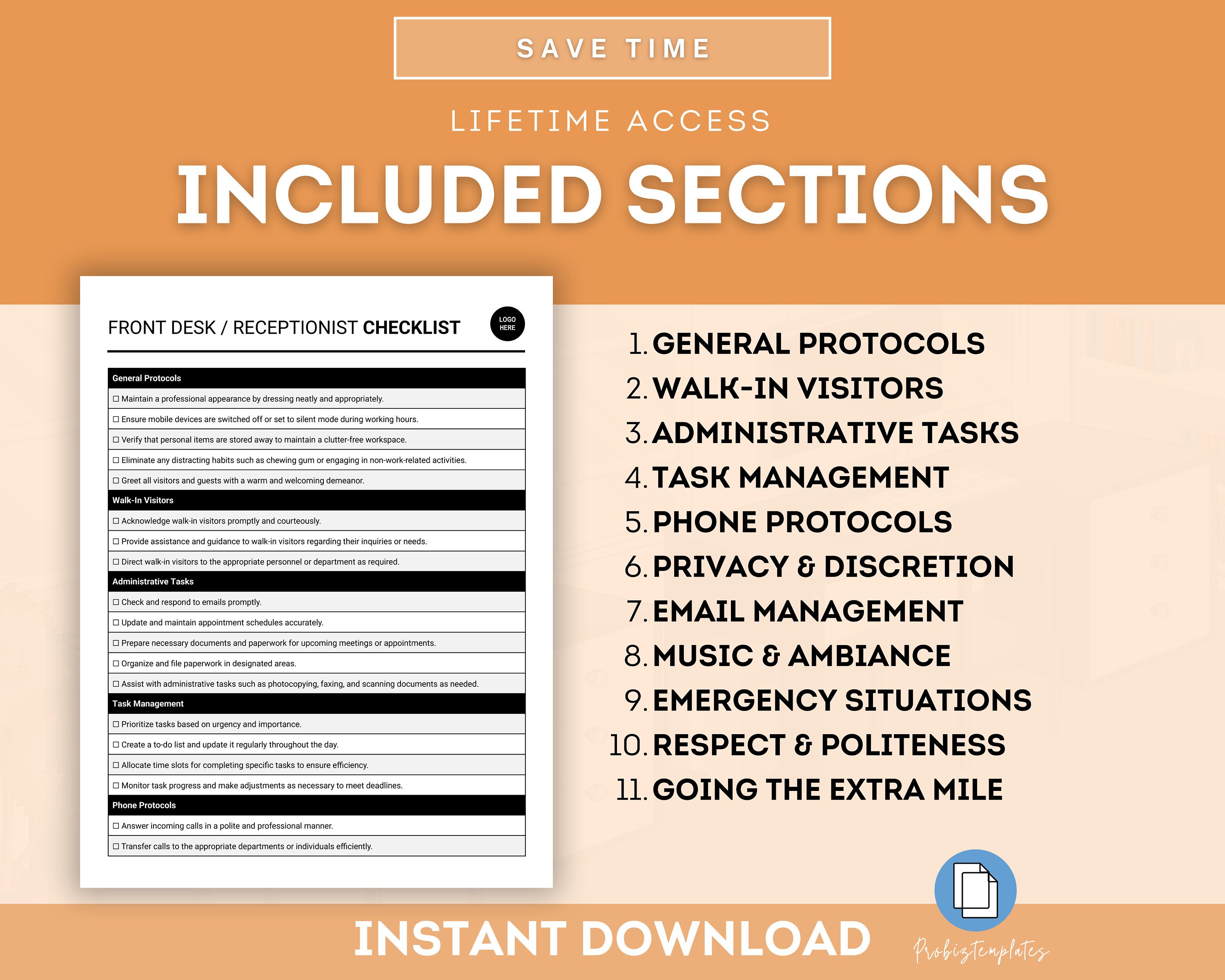 Front Desk Receptionist Checklist, Reception Responsibilities ...