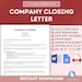 Company Closing Letter, Business Closure Notification, Company Shutdown ...