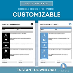 Employee SMART Goals Worksheet, SMART Goals Template, Employee Goal ...