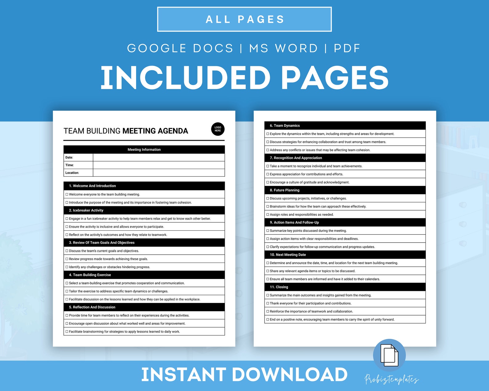 Team Building Meeting Agenda, Team Bonding Activity, Employee ...