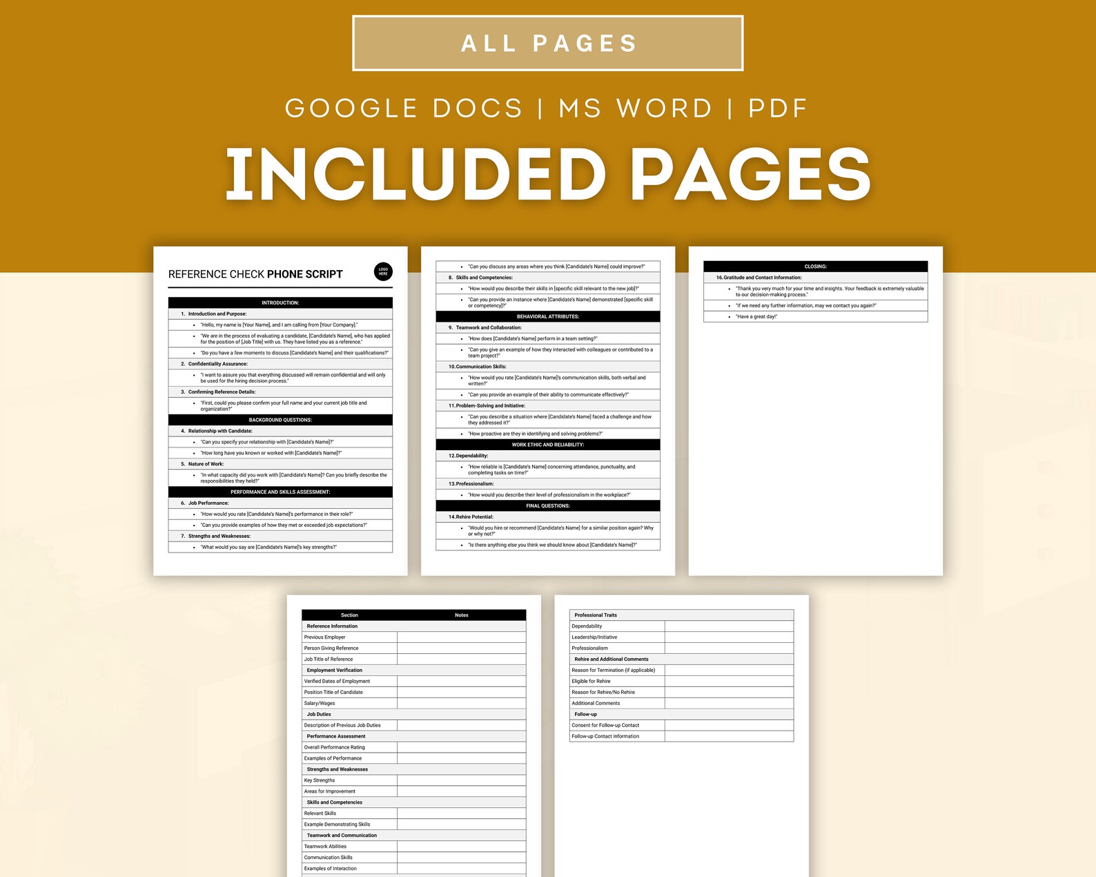 Reference Check Phone Script, Job Reference Check Phone Script ...