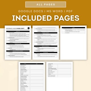 Reference Check Phone Script, Job Reference Check Phone Script, Employment Reference Check ...