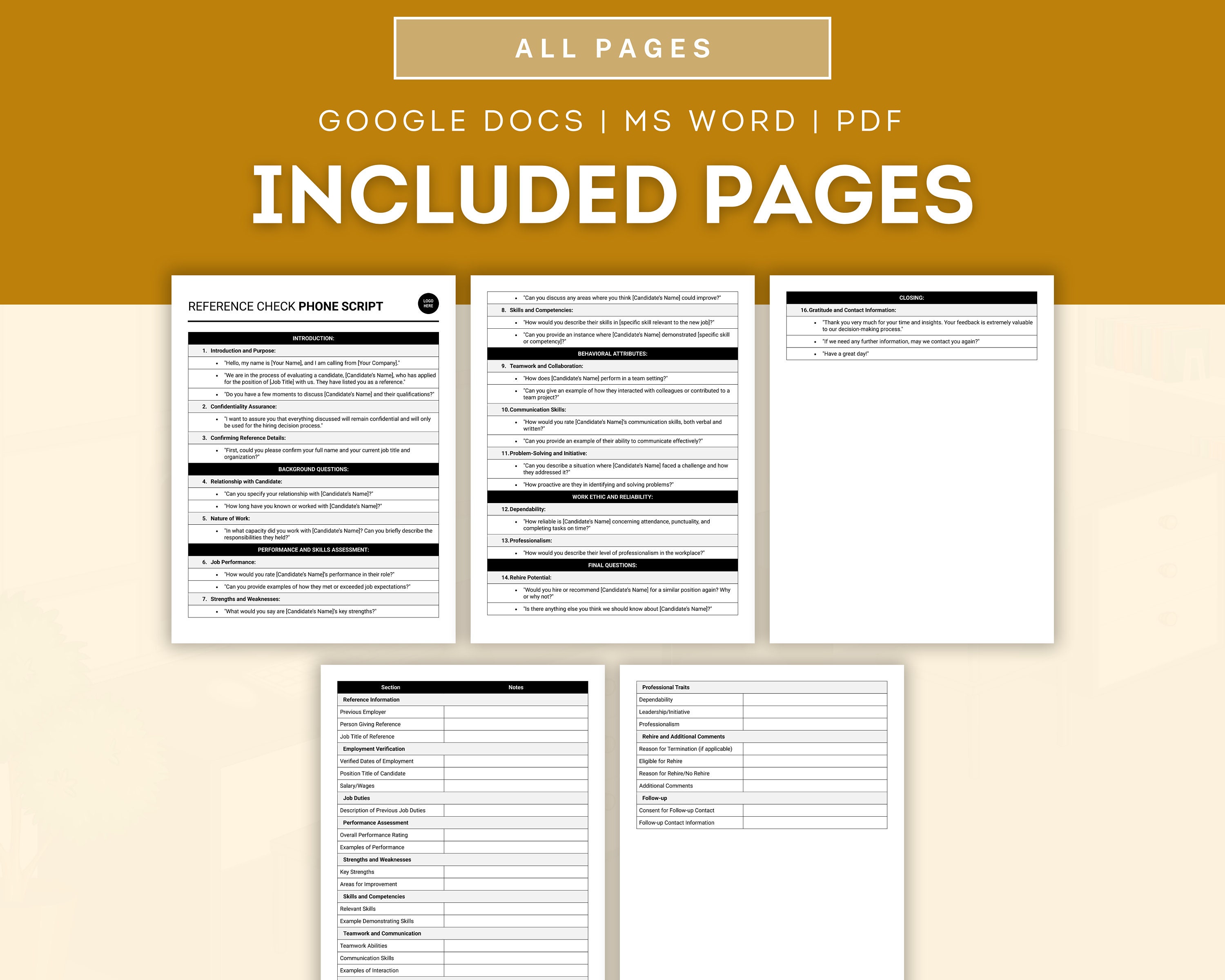 Reference Check Phone Script, Job Reference Check Phone Script ...