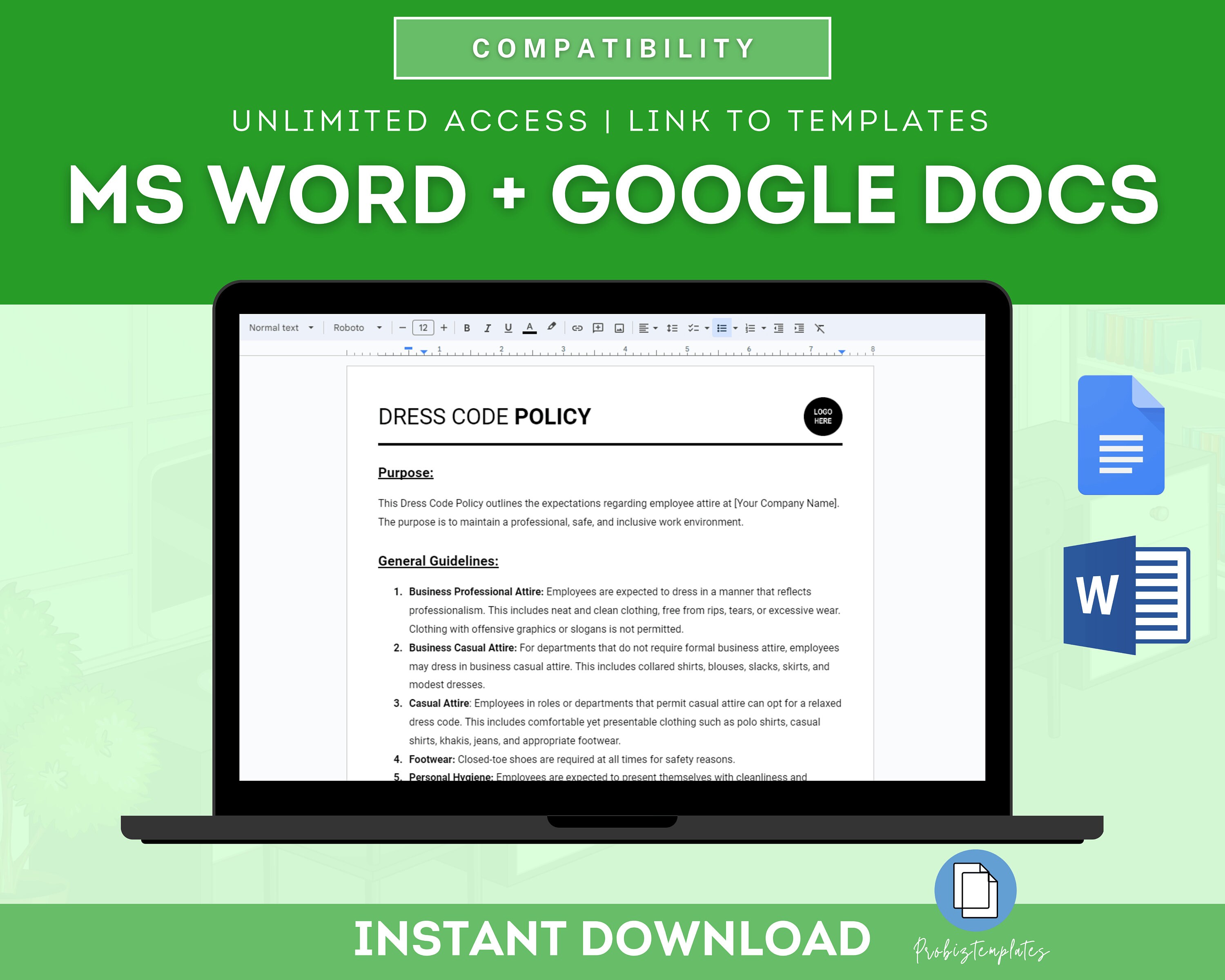 Employee Dress Code Policy Template, Human Resources Policies, Employee ...