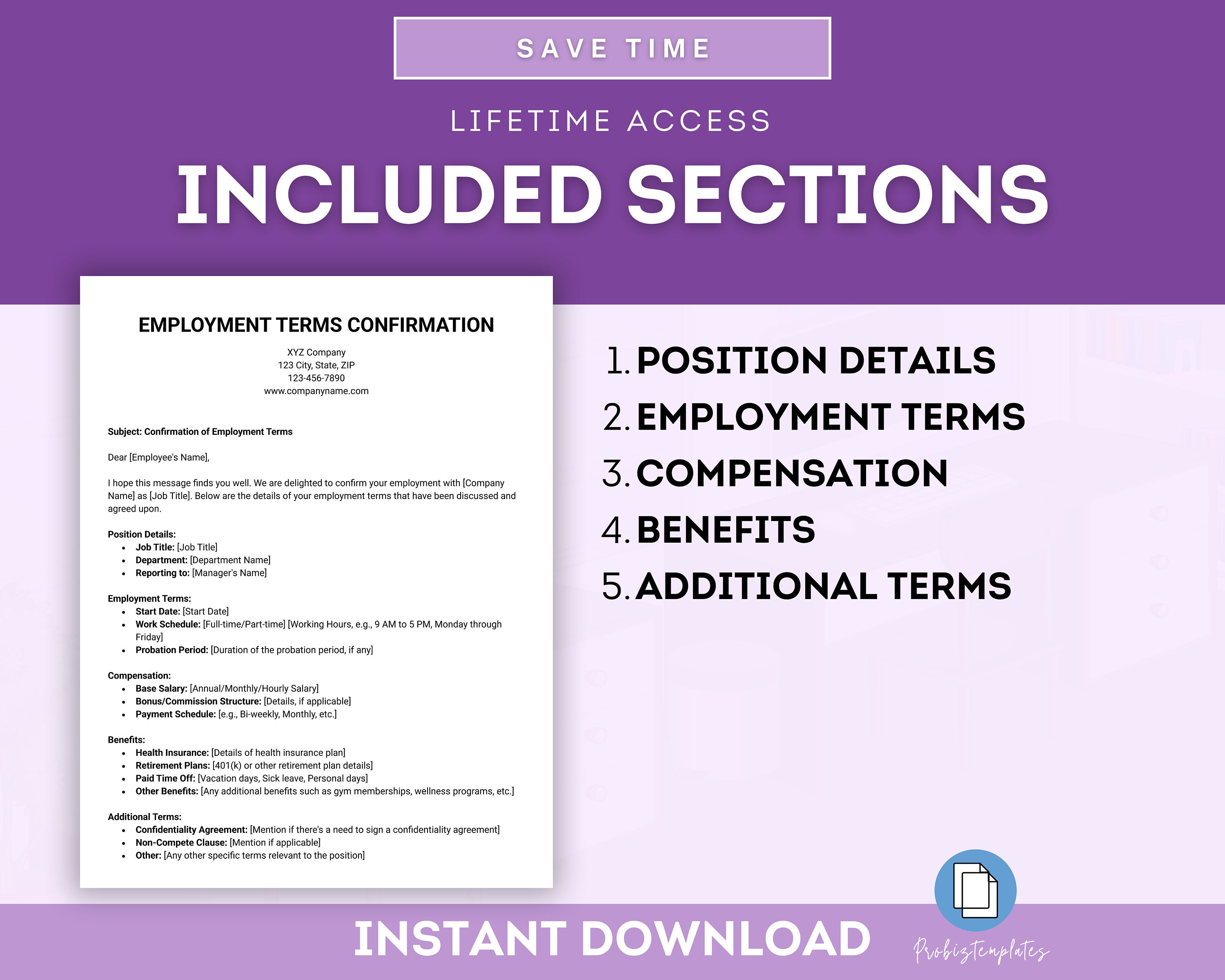 Employment Terms Confirmation Letter Template, Job Terms Confirmation ...