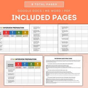 Interview Preparation STAR Format Worksheet Template, STAR Method Job ...