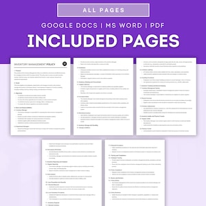 Inventory Management Policy Template, Stock Management Policy Template ...