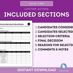 Applicant Selection Criteria Record Template, Job Applicant Selection ...