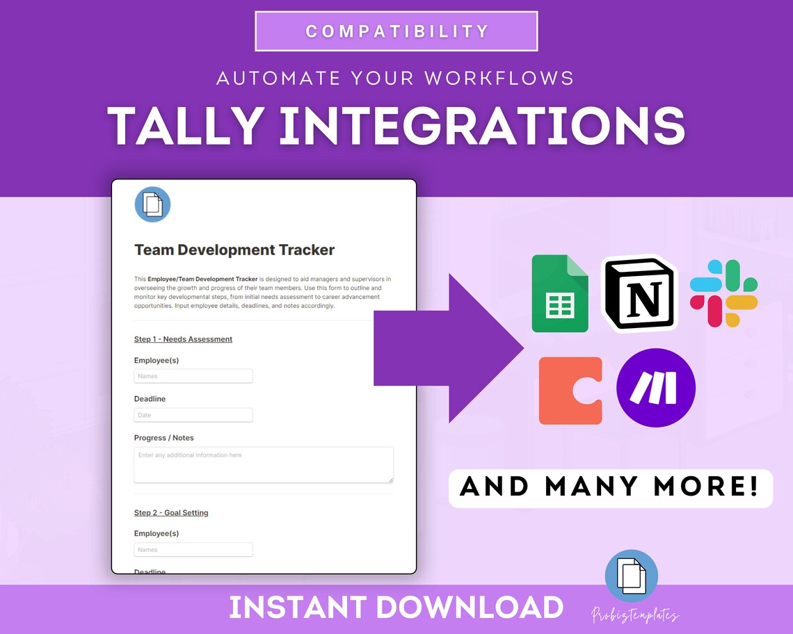 Employee & Team Development Tracker Online Template, Team Development ...