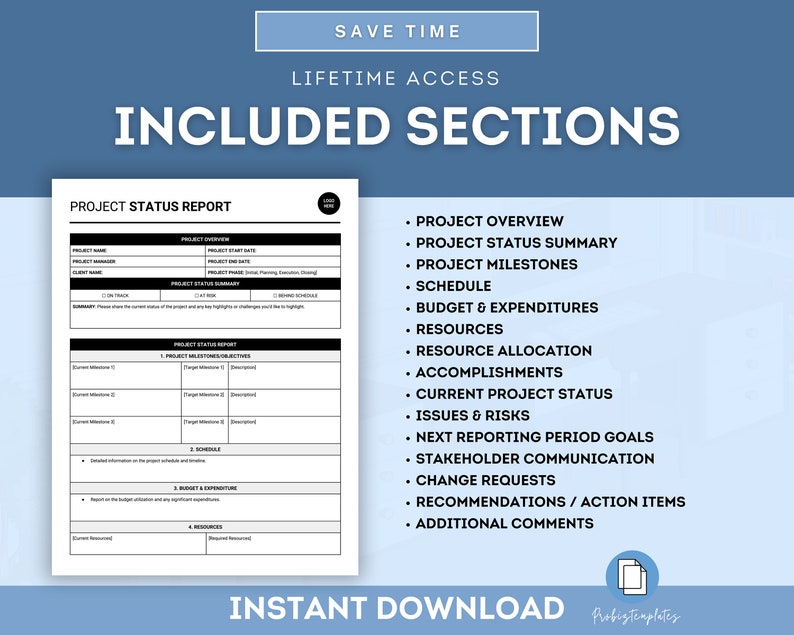 Project Status Report Template, Project Progress Report, Project ...