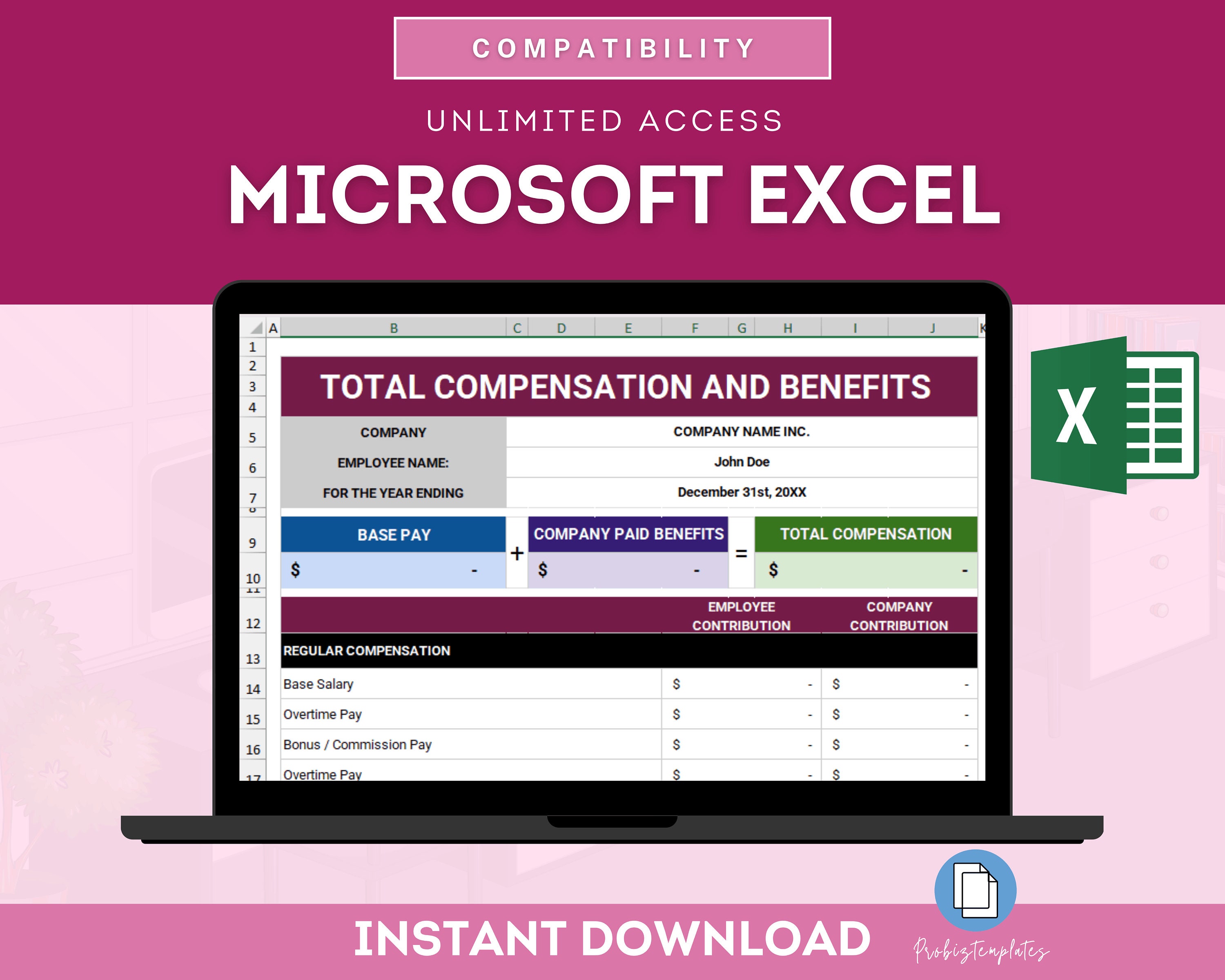 Total Compensation and Benefits Statement Template, Employee ...