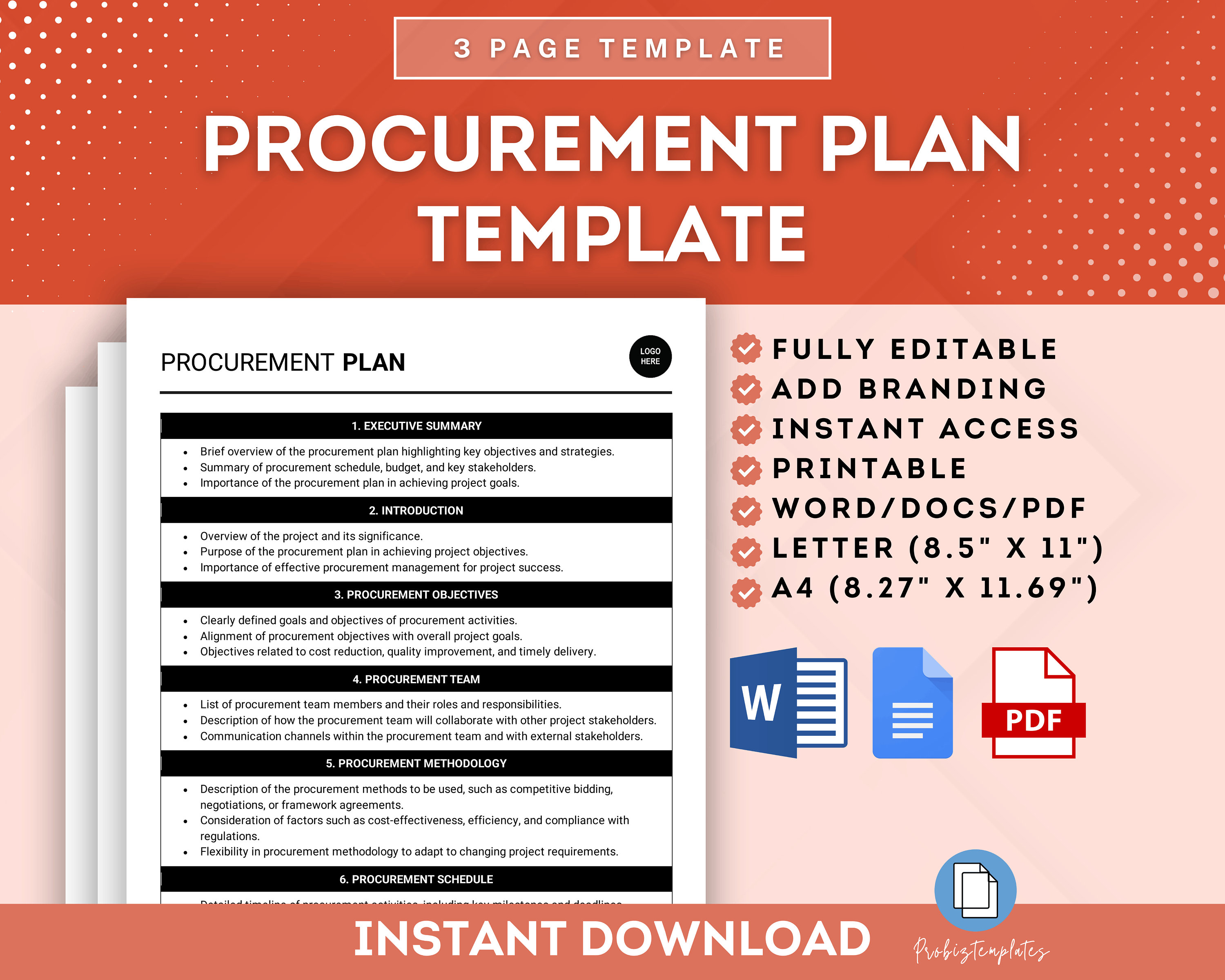 Procurement Plan Template Procurement Strategy Template Purchase Plan