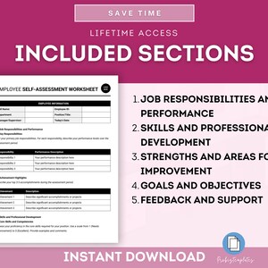 Employee Self-assessment Worksheet Template, Employee Performance Self ...
