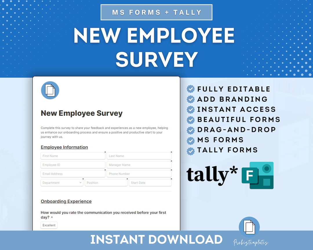 New Employee Online Survey, New Hire First Impressions Survey, Employee ...