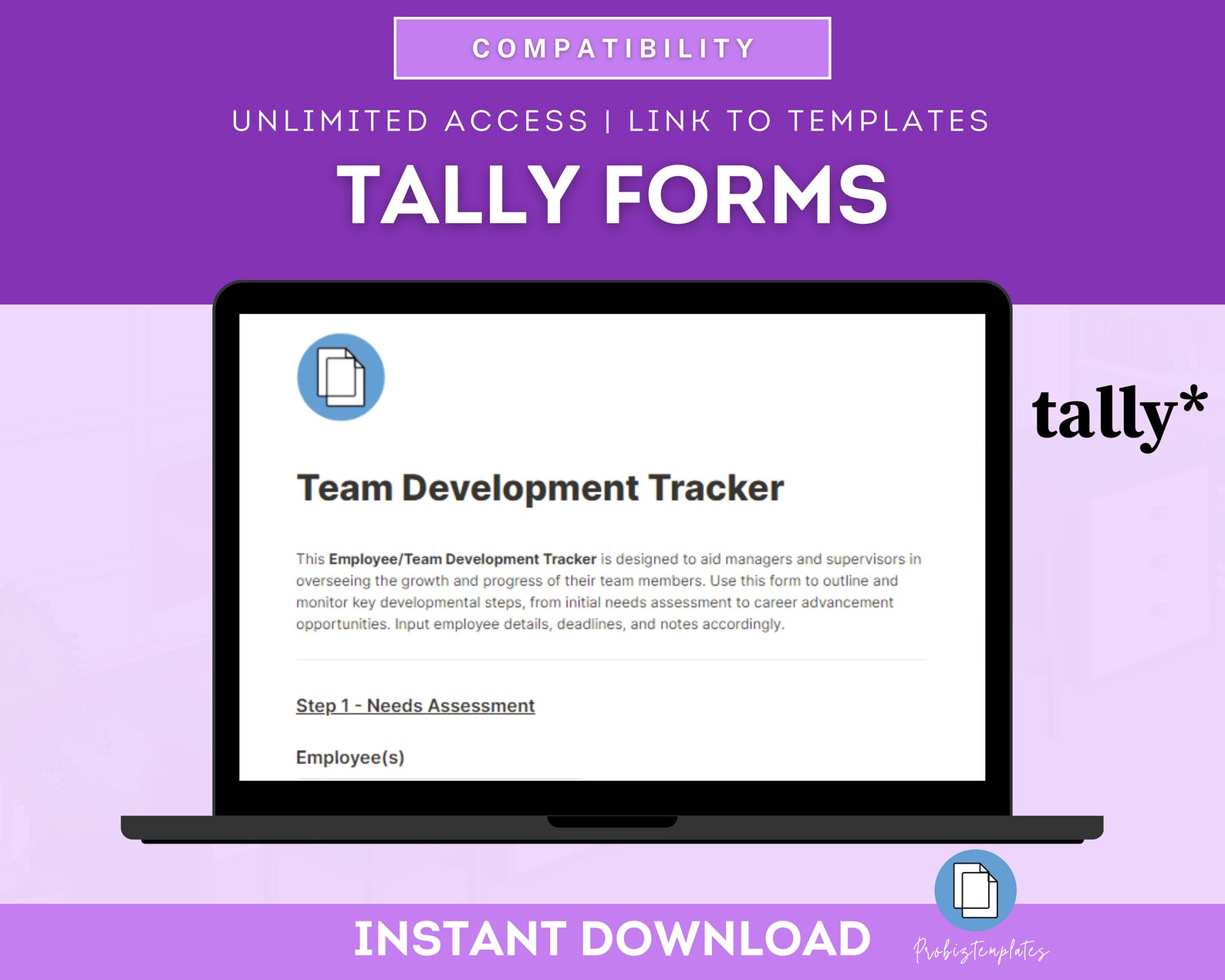 Employee & Team Development Tracker Online Template, Team Development ...