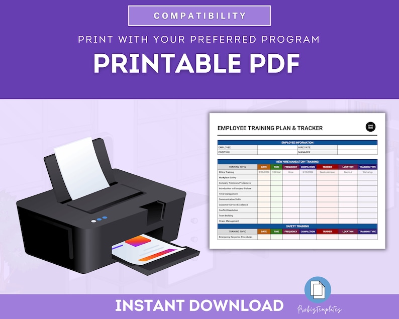 Employee Training Plan and Tracker Template for Microsoft Word & Google ...