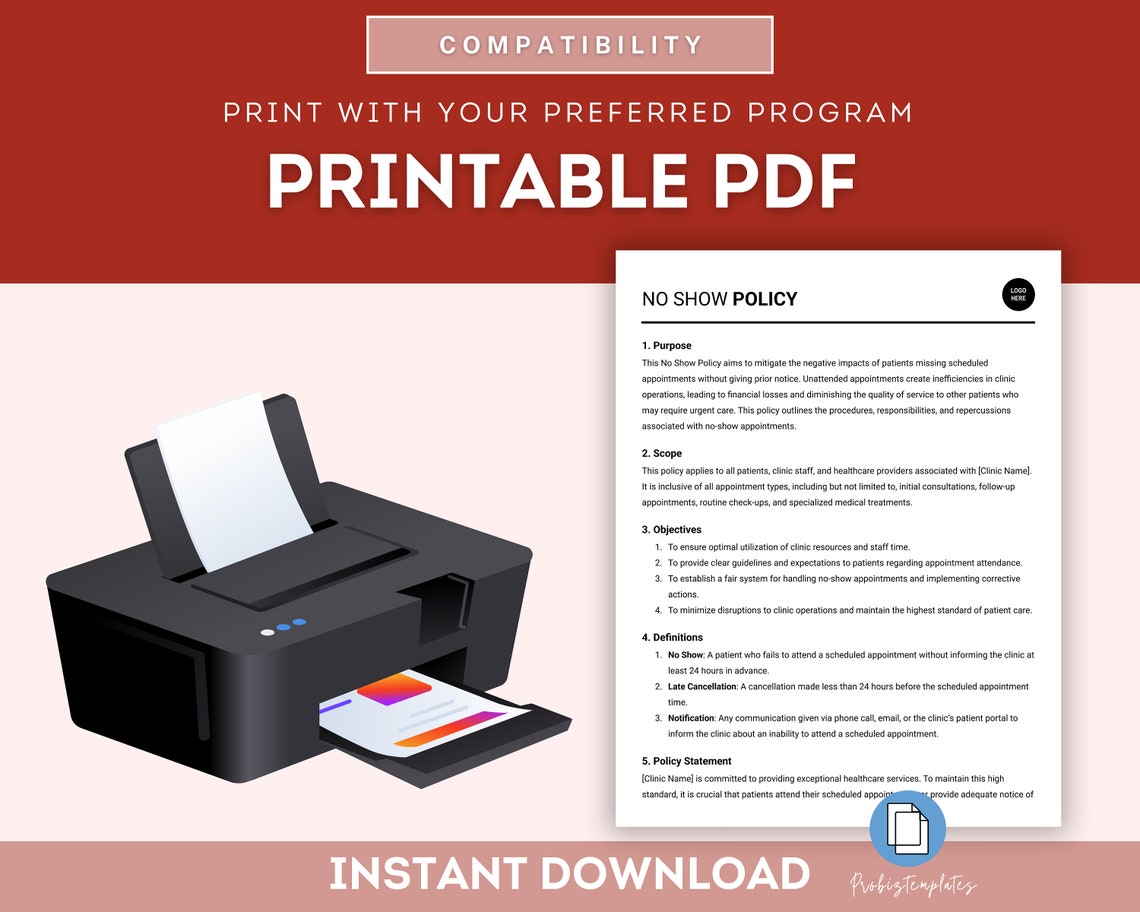 No Show Policy Template, Employee No Show Guidelines, Attendance Policy ...