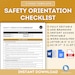 Safety Orientation Checklist, Workplace Safety Introduction Checklist ...