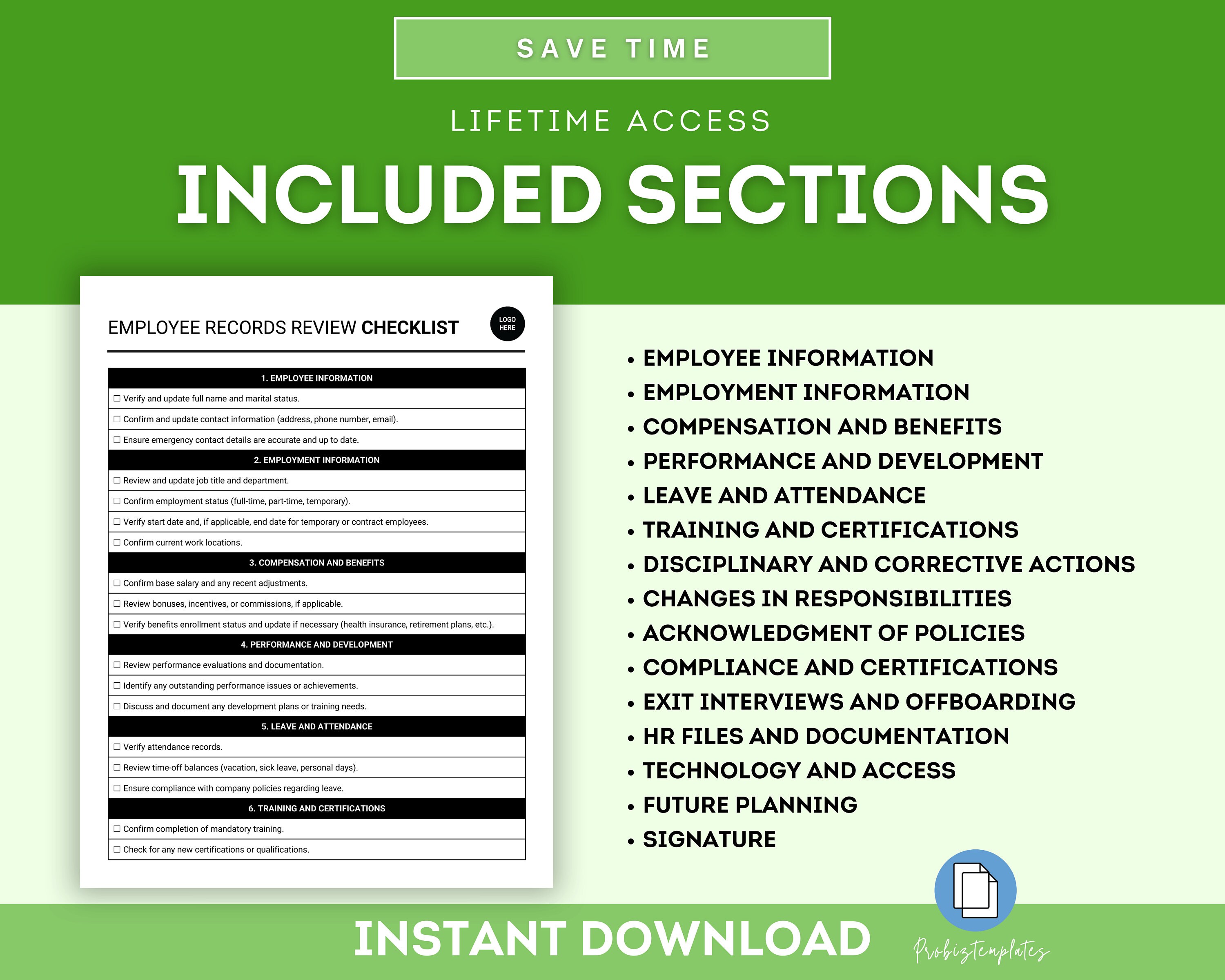 Employee Records Review Checklist, HR Records Cleanup, Employee Records ...