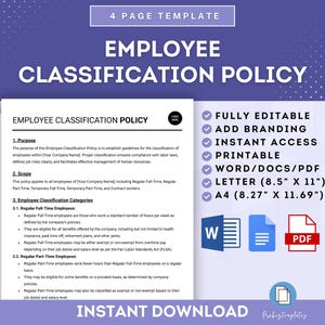 Employee Classification Policy Template, Staff Personnel Classification ...