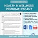 Health and Wellness Program Policy Template, Employee Wellness Policy ...