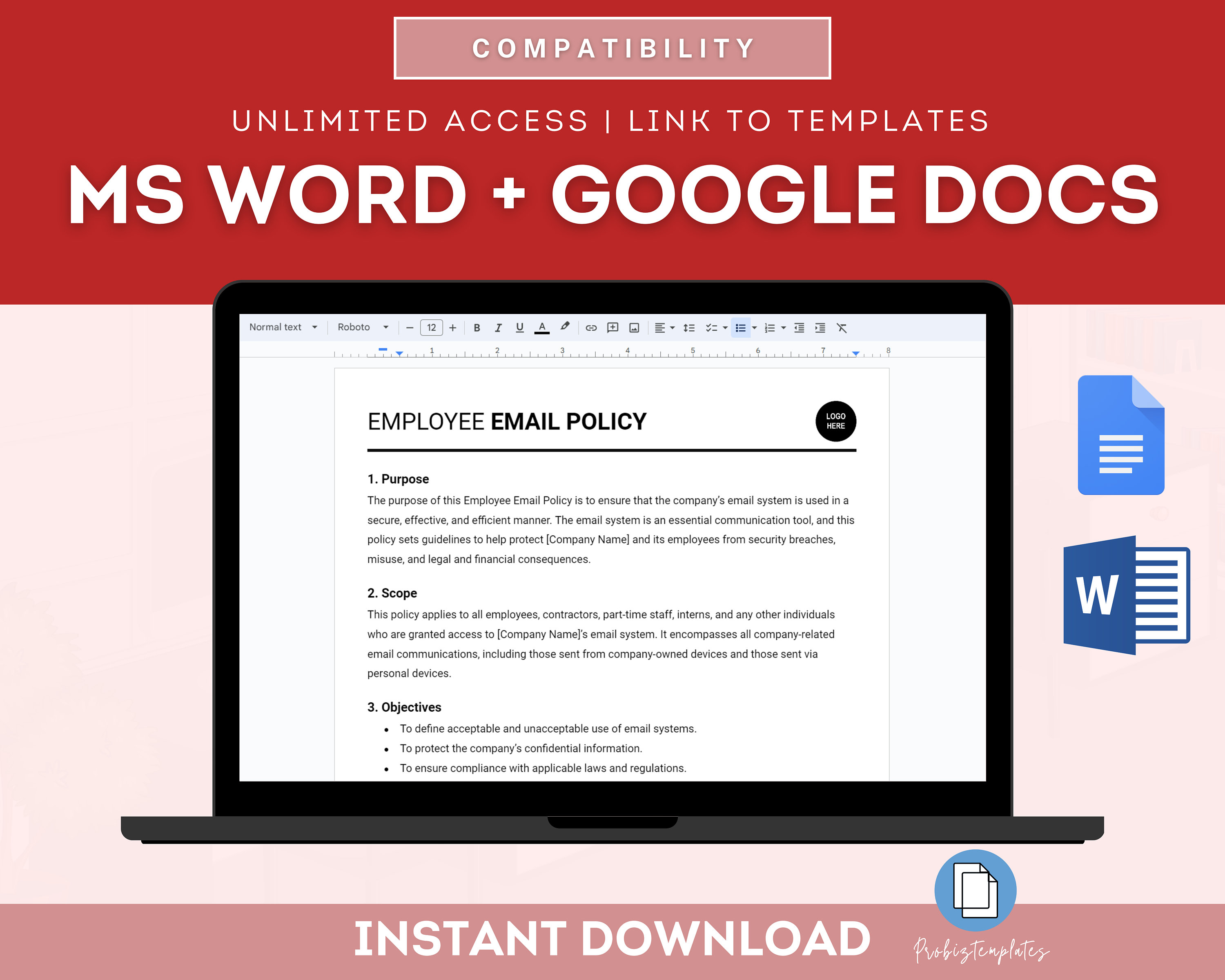 Employee Email Policy Template, Company Email Usage Policy, Email Communication Guidelines ...